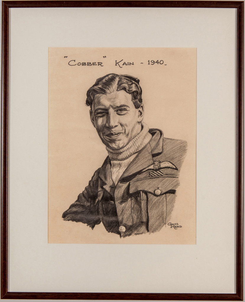 Sketch of Flying Officer Edgar ‘Cobber’ Kain | Bentley Priory Museum